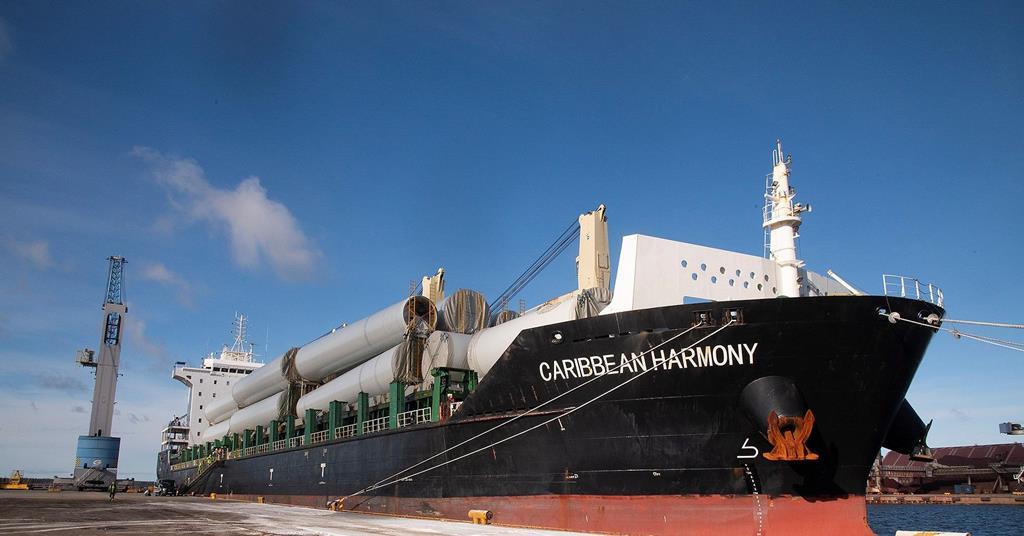 Sandbacka wind farm tower sections arrive at Silverstone | Heavy Lift ...